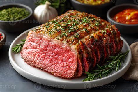 Gourmet Herb Crusted Roast Beef With Rosemary For Holiday Feasts And