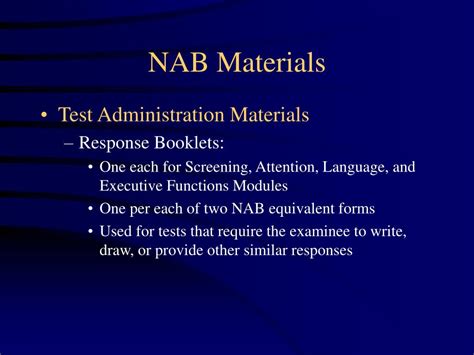 Ppt Neuropsychological Assessment Battery Nab Introduction And Overview Powerpoint