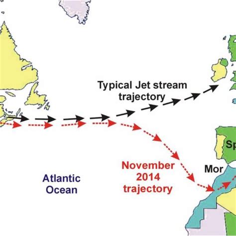 Typical Trajectory And Southward Deviation Of The Jet Stream In