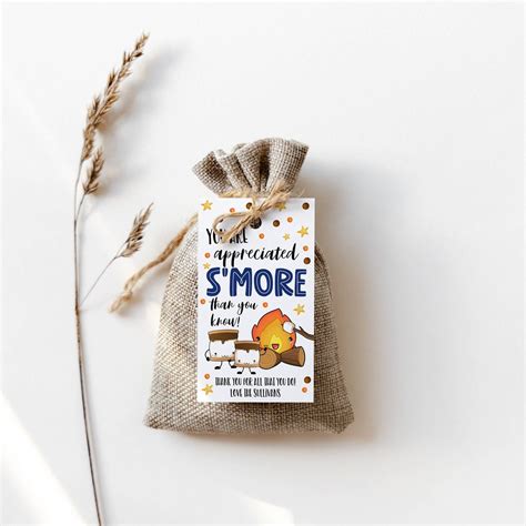 Editable Smores T Tag Template Printable Appreciated Etsy