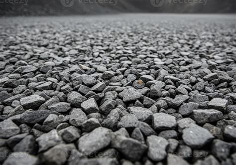 Detailed Texture Of Dark Gray Angular Gravel Aggregate Surface