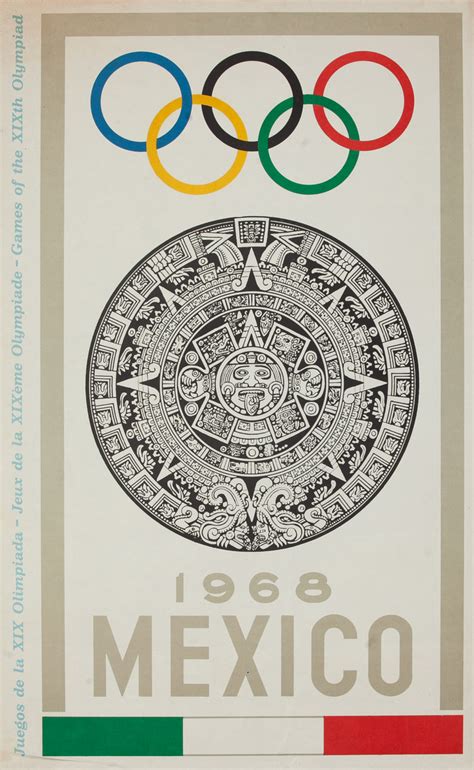 1968 Mexico City Summer Games Olympics Poster David Pollack Vintage
