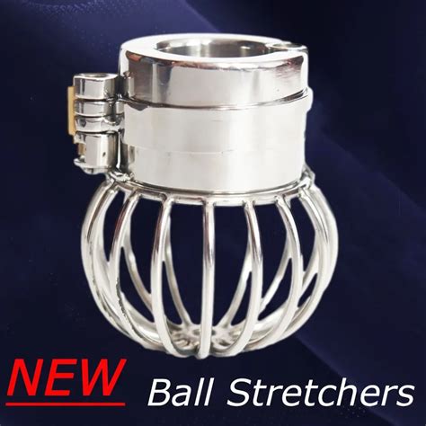 New Stealth Lock Design Scrotum Pendant Ball Stretchers Stainless Steel