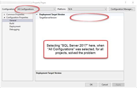 Sql Server Set Ssisssas Targetserverversion To 2017 From 2012