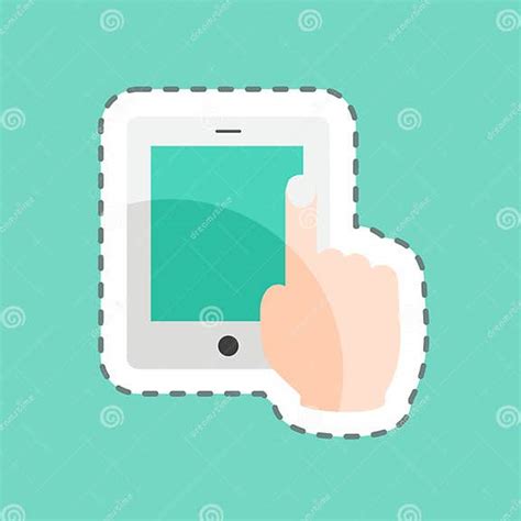Sticker Line Cut Using Touch Device Suitable For Hand Actions Symbol Simple Design Editable