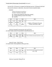 1 4 Pharmacology Practice Math For Pharmacology Formula Method 100