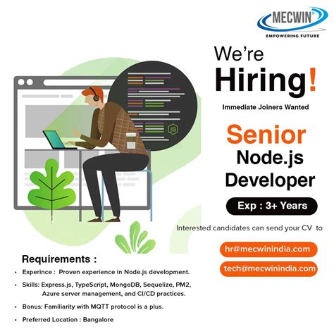 Mecwin Technologies India Pvt Ltd On Linkedin Nodejs Typescript Mongodb Developer