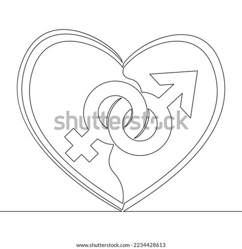 Continuous One Single Line Drawing Gender Stock Vector Royalty Free Shutterstock