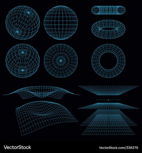 Wireframe Geometry Geometry Wireframe Grid Isolated 3d Abstract Stock