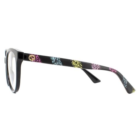 Gucci Round Black And Multicolour Glitter Womens Glasses Frames