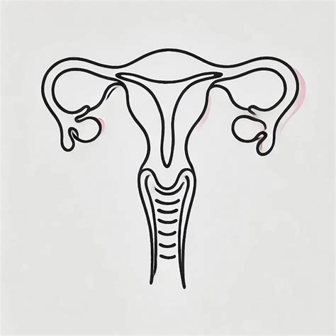 Premium Vector Continuous Line Drawing Of Female Reproductive System
