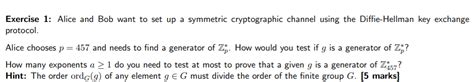Solved Exercise Alice And Bob Want To Set Up A Symmetric Chegg Com