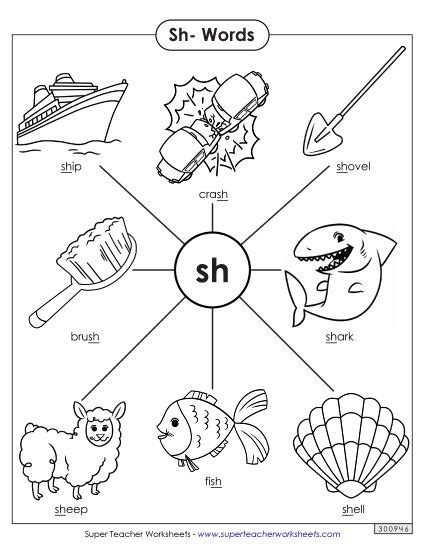 Worksheets Sh Phonics Sound Activities Ch Digraphs Kindergarten Digraph