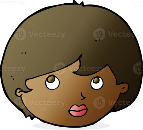Cara Femenina De Dibujos Animados Mirando Hacia Arriba 45140908 Png