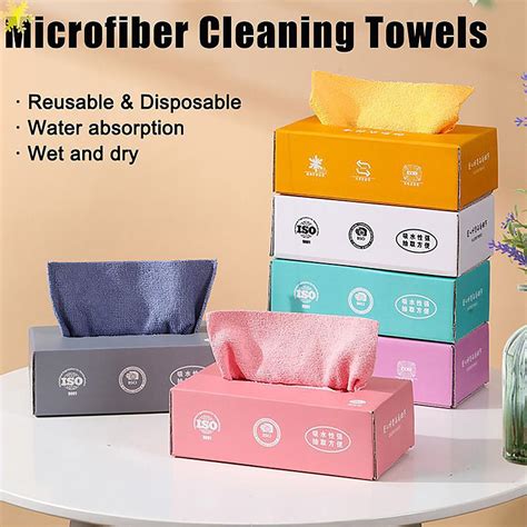 20x20cm 20pcsbox Pull Out Kitchen Wipes Absorbent Microfiber Rub