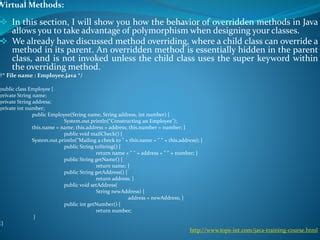Learn Java Objects Inheritance Overriding Polymorphism Ppt