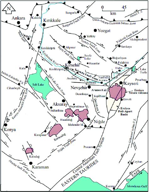 Tectonic Map Of The Central Anatolia Region And Its Surroundings