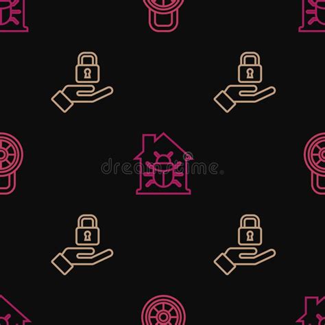 Set Line Safe Combination Lock Lock Hand And House System Bug On