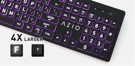 Azio Extra Large Print Lighted Keyboard Usb