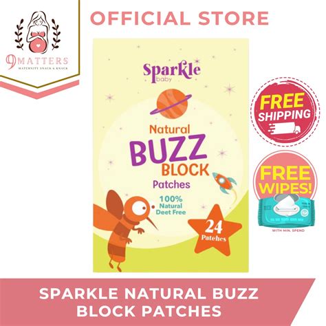 Sparkle Natural Buzz Block Patches 100 Natural Deet Free Insect Repellent Patches 24 Pcs
