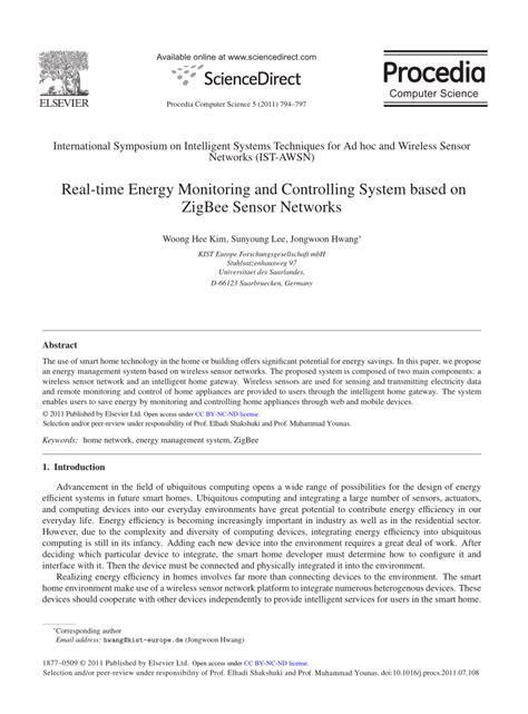 Pdf Real Time Energy Monitoring And Controlling System Based On Zigbee Sensor Networks