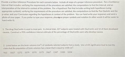 Solved Provide A Written Inference Procedure For Each