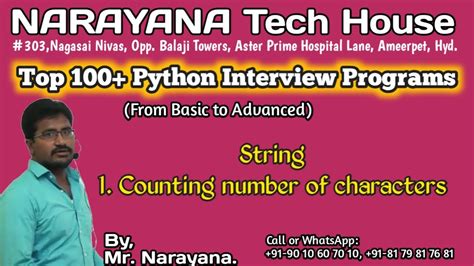 1 Python String Counting Number Of Characters Mr Narayana