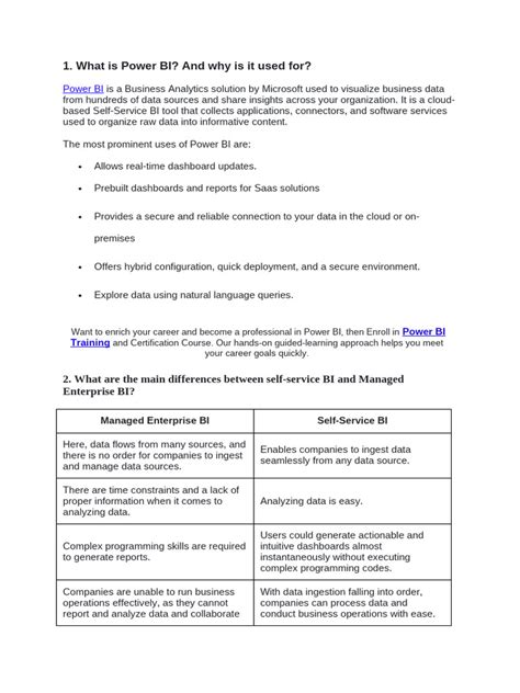Powerbi Qa Mindmajix Pdf Microsoft Excel Business Intelligence