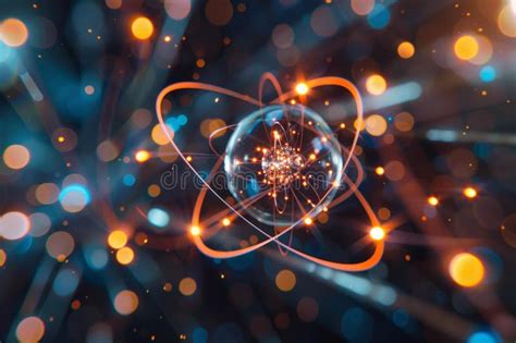 Atom Particles Structure Glowing Energy Scientific Background Stock Illustration Illustration