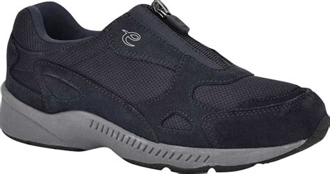 Easy Spirit Womens Dark Blue Navy Logo Cushioned Rheal Round Toe Zip Up