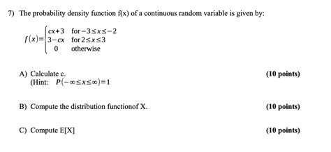 Solved The Probability Density Function F X Of A Chegg