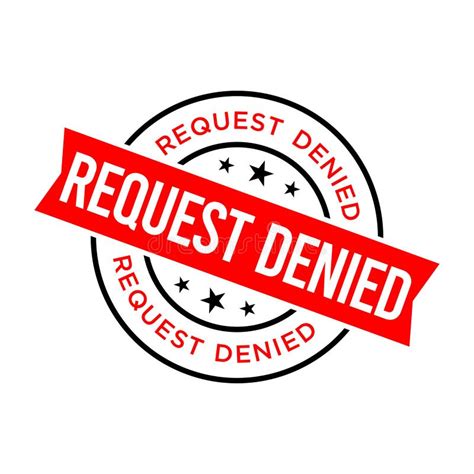 Request Denied Letter Rubber Stamp Vector Design Template Stock Vector