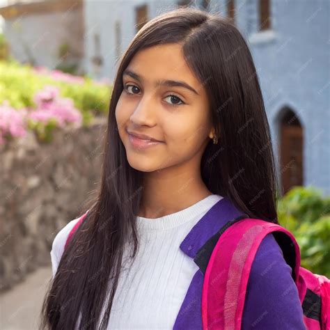 Premium Photo Beautiful Young Indian Girl With Long Hair
