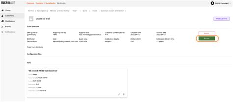 Cribwise Customer Management Purchase Order