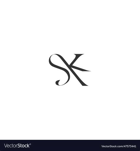 Alphabet Letters Monogram Logo Ks Sk K Royalty Free Vector