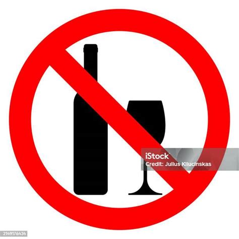 알코올 표시가 없습니다 와인 병과 유리 실루엣에 빨간 원이 그어져 있습니다 음료 금지 표시 음주 금지 알코올 구역이 없습니다