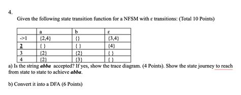 Solved Given The Following State Transition Function For A