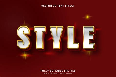 Premium Vector Style Editable 3d Text Effect Vector