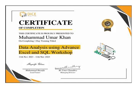 Umar Gigyani On Linkedin Dataanalysis Excel Sql Certification