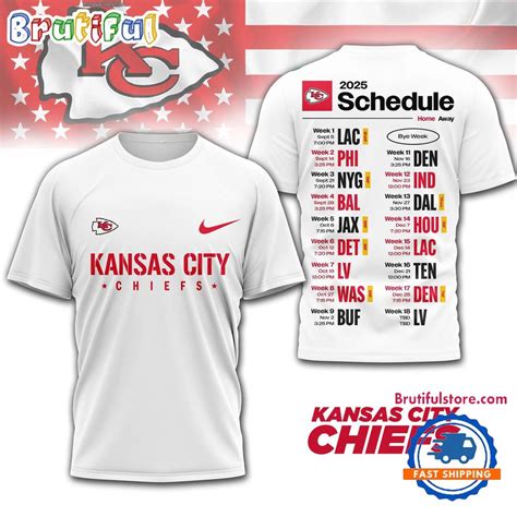 Nfl Kansas City Chiefs 2025 Schedule All Over Print Shirt 2025