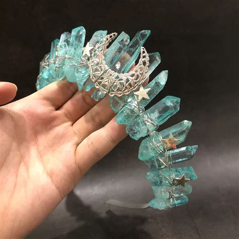 Moon Star Crystal Crown Tiara Raw Celestial Wedding Crown Etsy Artofit