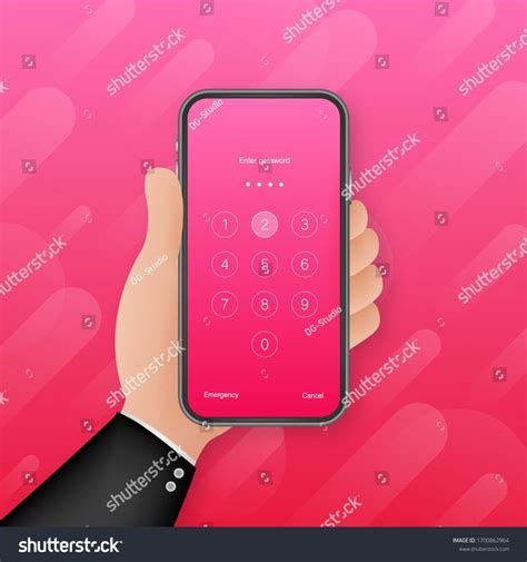 Screen Lock Authentication Password Smartphone Background стоковая векторная графика без