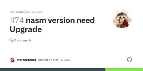 Nasm Version Need Upgrade Issue Tianocore Containers Github