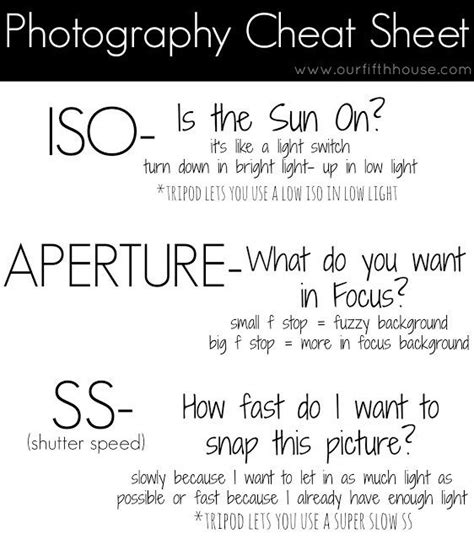 Shutter Speed Cheat Sheet Artofit