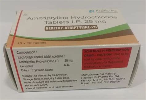 Amitriptyline Hydrochloride Tablets Ip 25 Mg 10x10t Treatment Anti Depressant At ₹ 10 Stripe