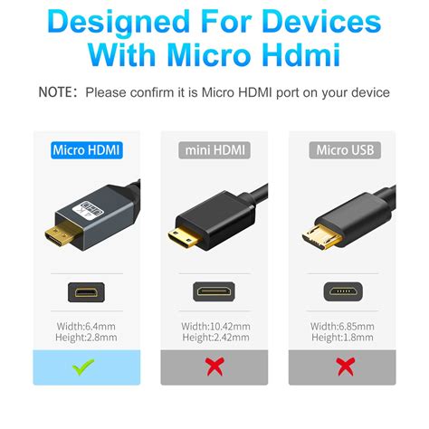 Twozoh Short Micro Hdmi To Hdmi Cable 1m Nylon Braided Hdmi Cable A To