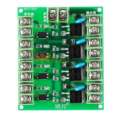 Elecbee F5305S Mosfet Module PWM Input Steady 4 Channels 4 Route Pulse Trigger Switch DC Controller