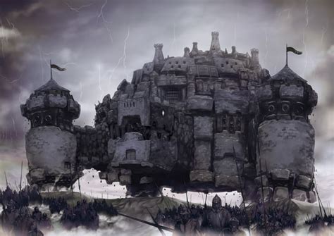 Walking Fortress Castle Golem Dragonmech Fortress Fantasy Fantasy