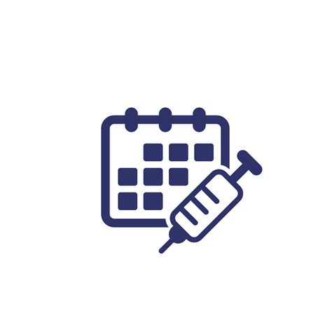 Immunization Schedule Vaccine Plan Icon With Calendar And Syringe