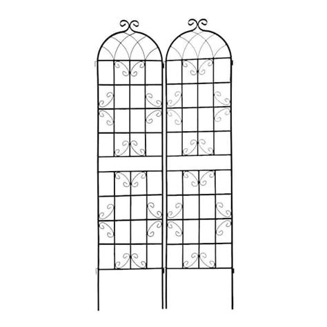 867 In X 197 In Black Metal Garden Trellis Rustproof Trellis For